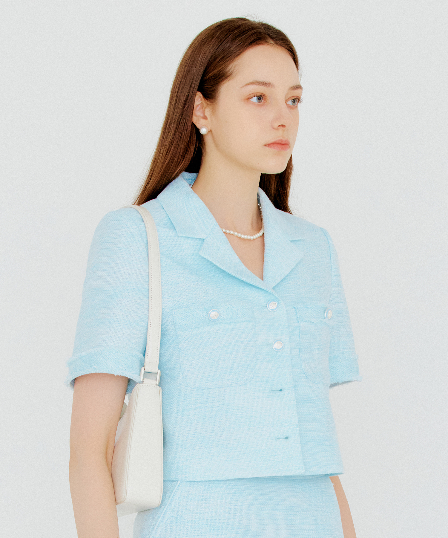 블루 조이 썸머 트위드 자켓 / BLUE ZOE SUMMER TWEED JACKET