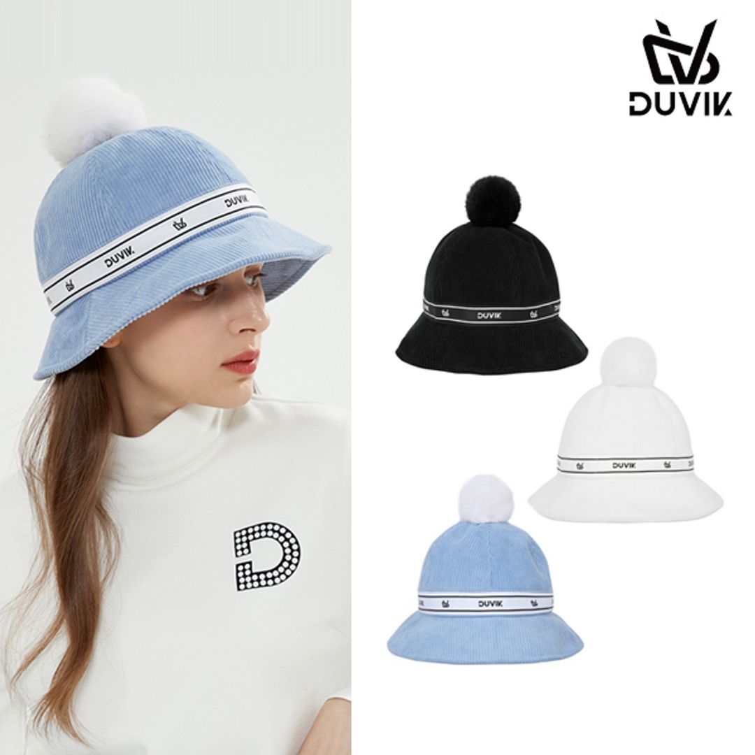 포스티 듀빅 여성 코듀로이 Fur 방울 벙거지모자 Dc4wap002