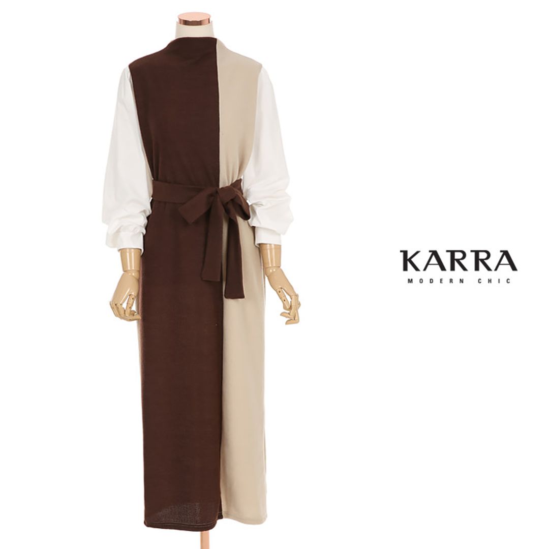 포스티 Karra 하프넥투톤배색원피스벨트setkl2wop021a