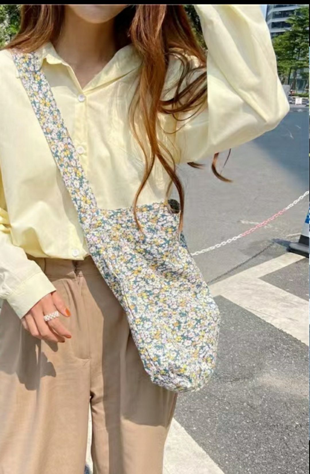 당출 빈티지 꽃 무늬 도트 가벼운 에코백