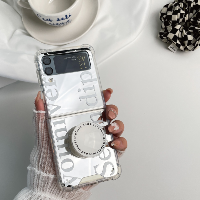 나인틴프라이데이 🚀당일출고🖤세렌디피티 레터링 미러 그립톡 스마트톡 케이스 갤럭시 플립3 플립4 플립5 플립6 제트플립6 제트플립5 제트플립4 제트플립3 Z플립3 Z플립4 Z