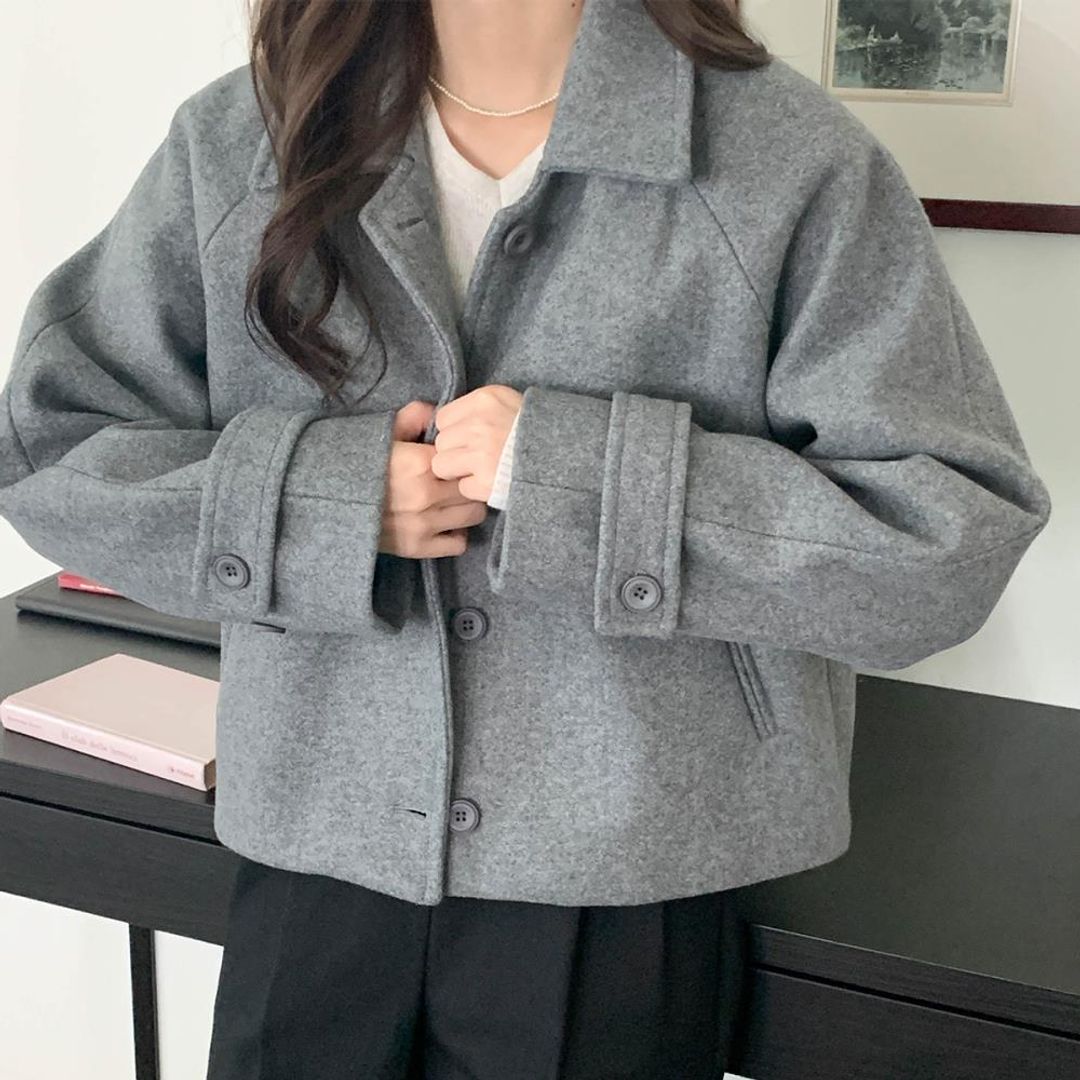 여자 숏코트 일자 클래식 놈코어룩 가을 자켓
