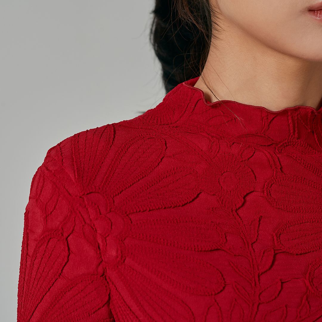 포스티 플리츠 해바라기 한지주름 티셔츠