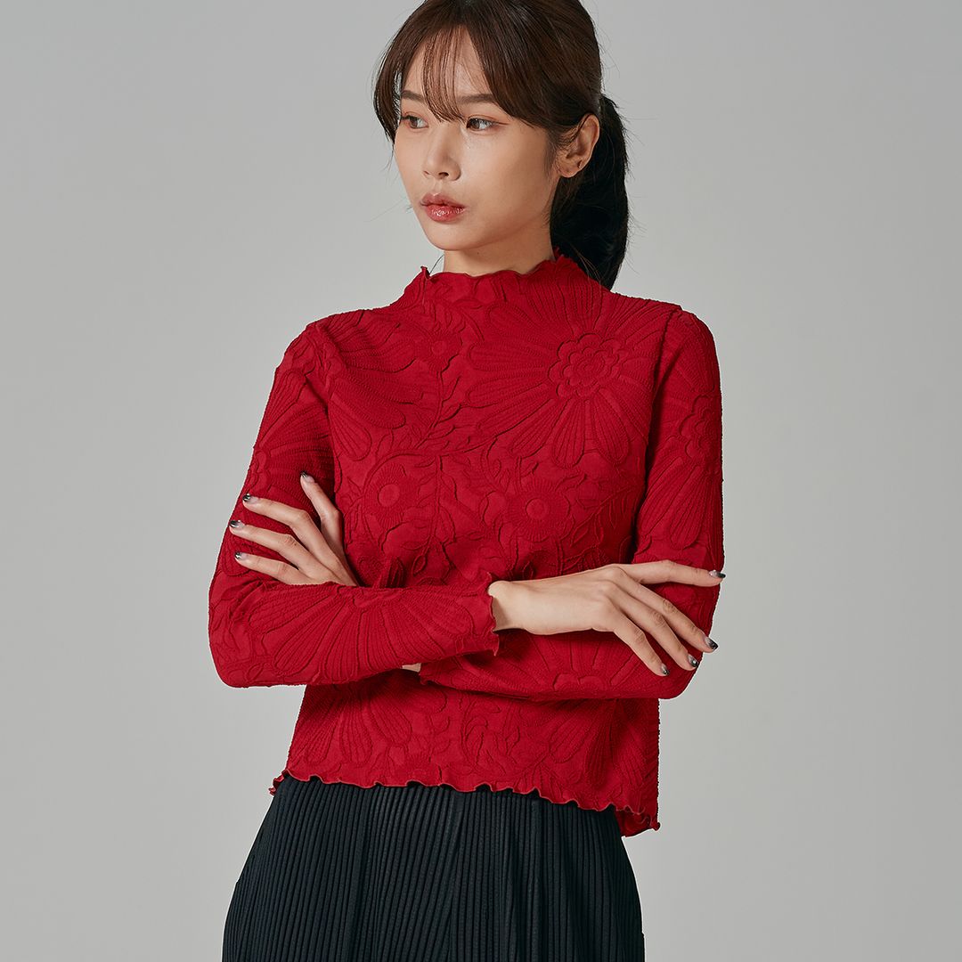 포스티 플리츠 해바라기 한지주름 티셔츠