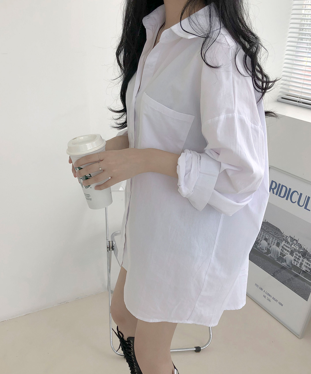 리앙마켓 무료배송 남친셔츠 오버핏 롱 남방 6colors