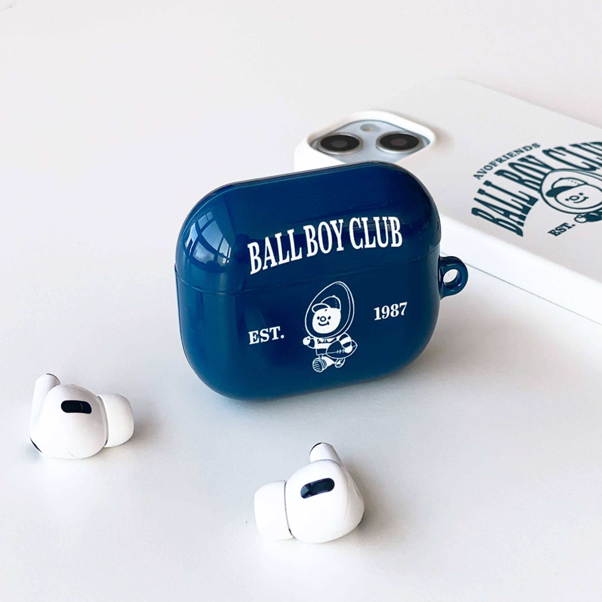 아보프렌즈 볼보이클럽 네이비 에어팟프로2에어팟 4세대에어팟3세대에어팟프로 케이스 버즈3버즈3 프로 케이스