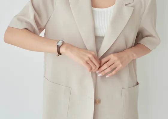 리틀마켓 Made 홑겹 싱글 아웃포켓 반팔 블레이저 자켓 Jf10b1 빅사이즈 아우터 세미 정장 베이지 블랙 하객 결혼식