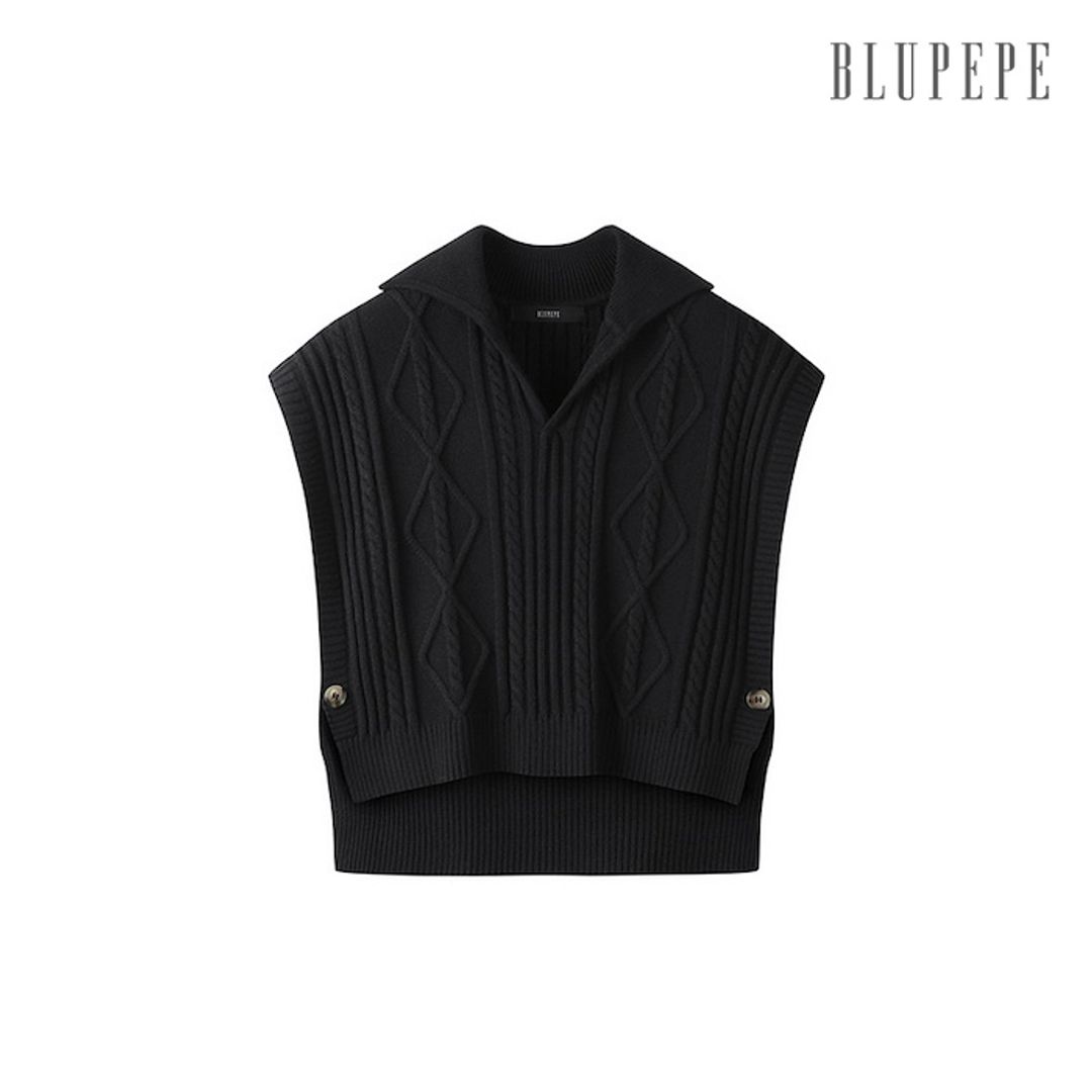 포스티 블루페페 케이블 니트 베스트 Bkp231ksb702