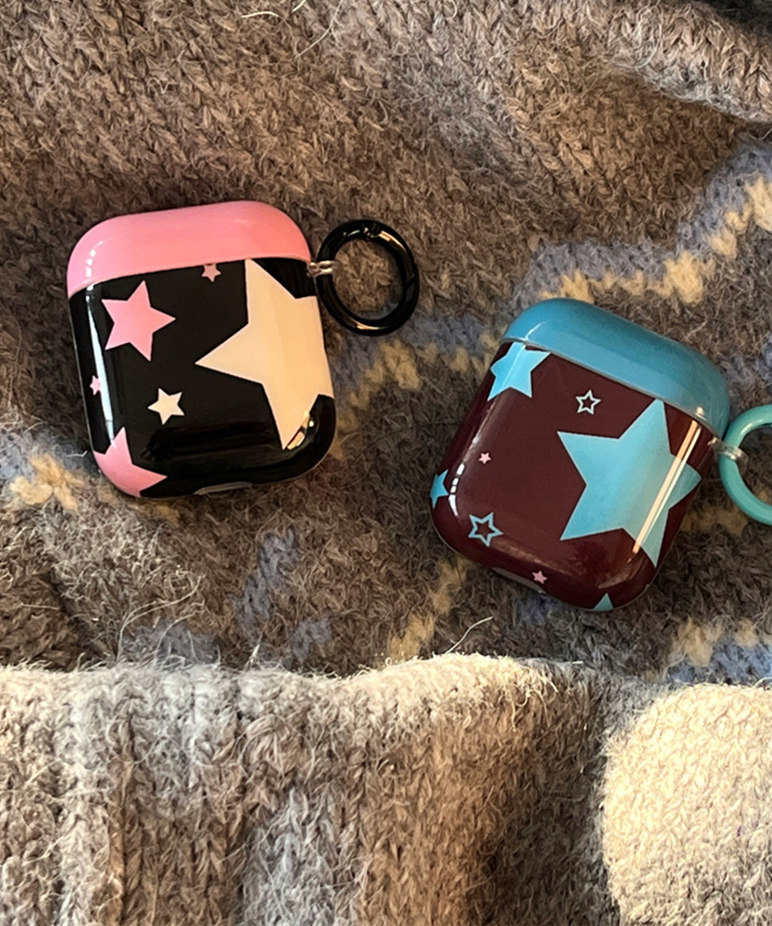 에어팟 스타 별 핑크 블루 Y2k 키링 실리콘 유니크 레트로 키치 힙 하이틴 귀여운 심플 특이한 커플 우정 친구 선물 이어폰 애플 케이스 에어팟케이스 1세대 2세대 프로 3세대