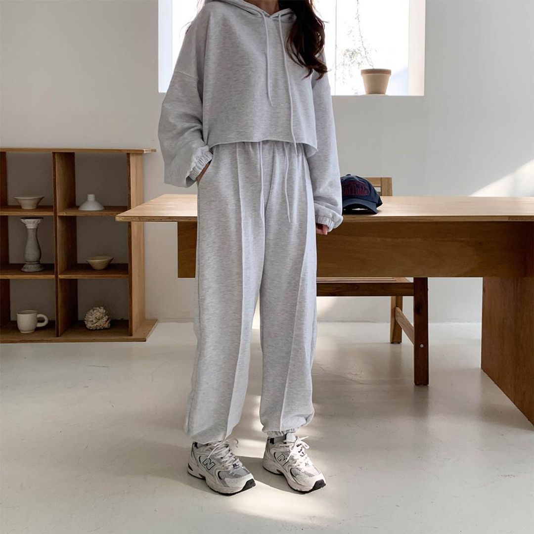 여자 와이드조거 핀턱 원마일 봄츄리링 면바지