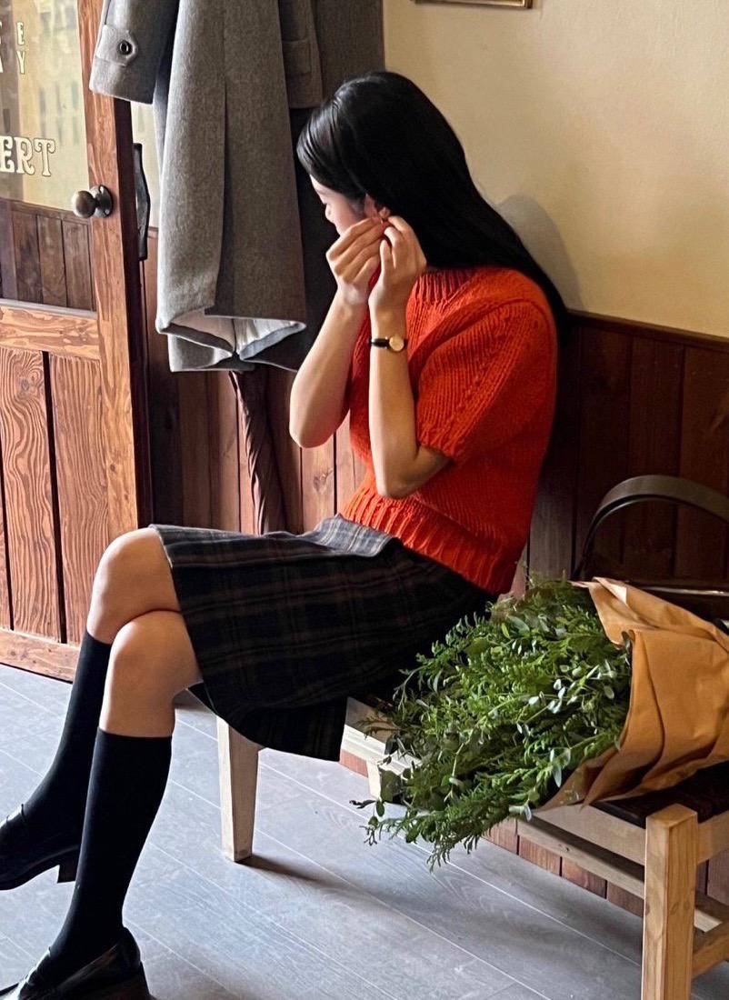 나우어데이즈 Bold 볼드 캔디 니트 반팔 라운드 데일리 nt (4col)