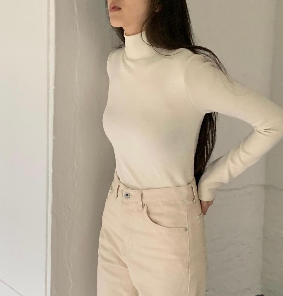 jinsim 진심 릴리 폴라 티셔츠 울 긴팔 터틀넥 이너 t (3col)