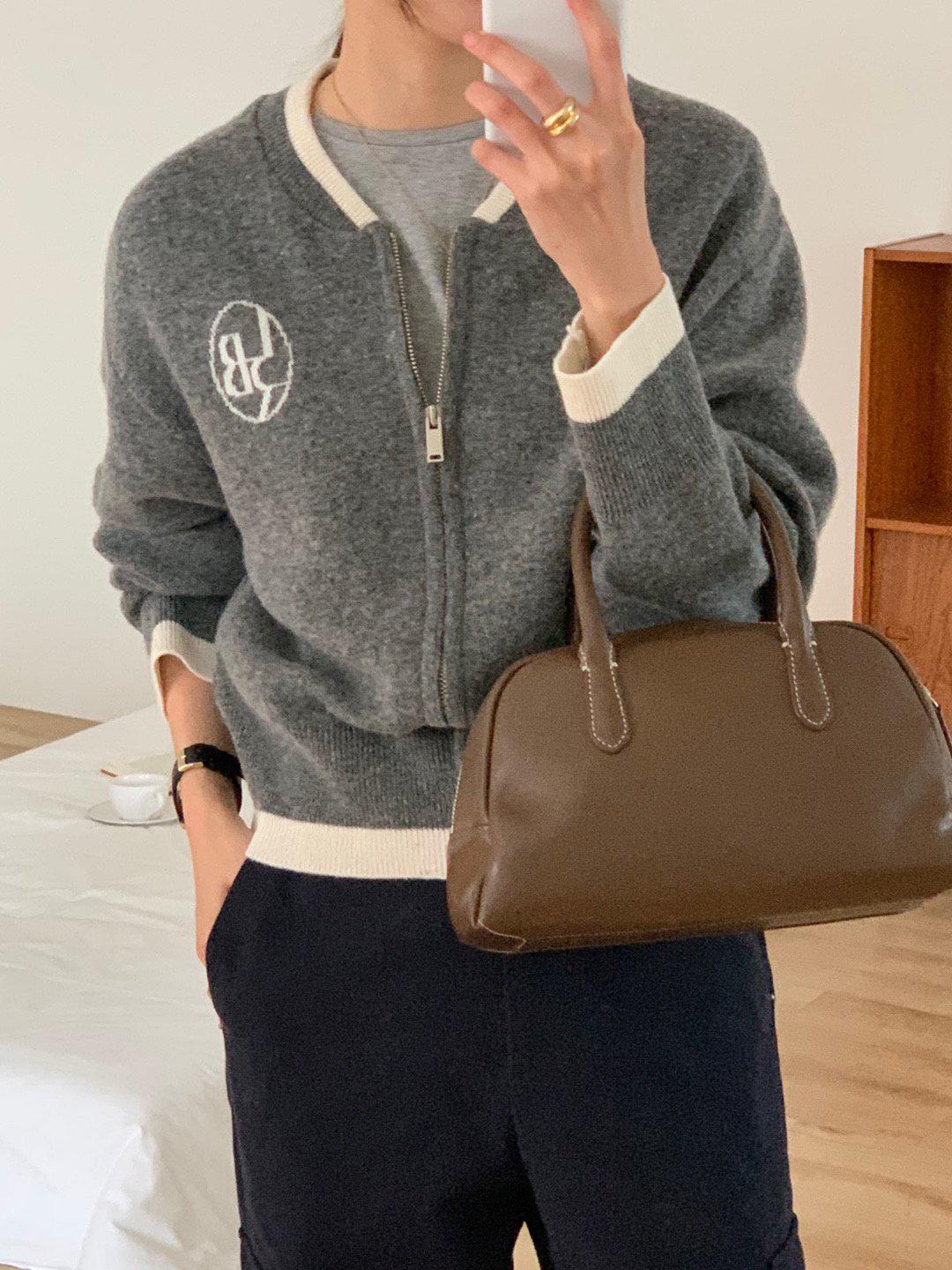 리브레 로고 울 가디건 (3col)