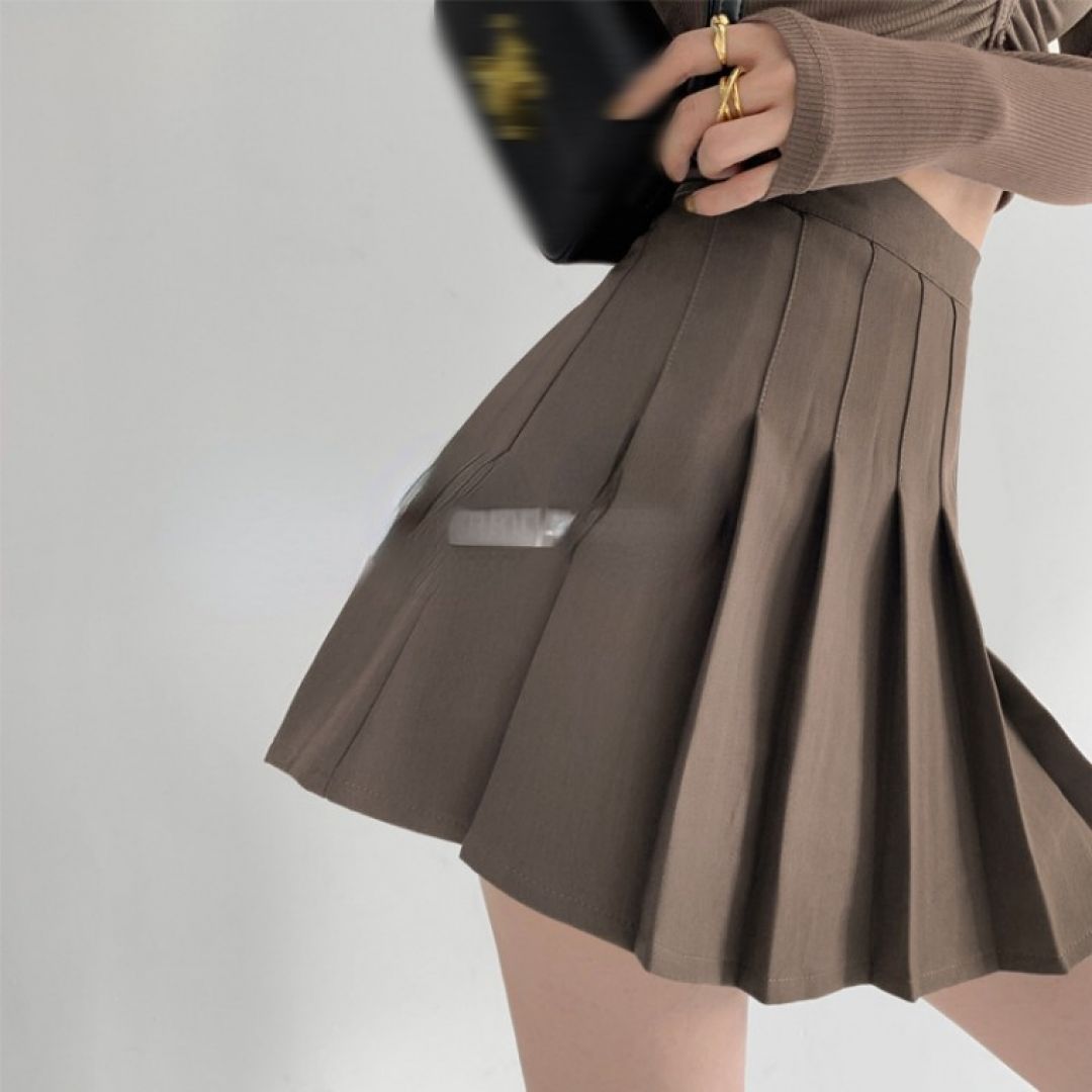 유투미월드 [당일 출고] 테니스스커트 대학 스타일 갈색 뜨거운 소녀 pleated 스커트 여성용 봄 가을 슬리밍 높 [up]