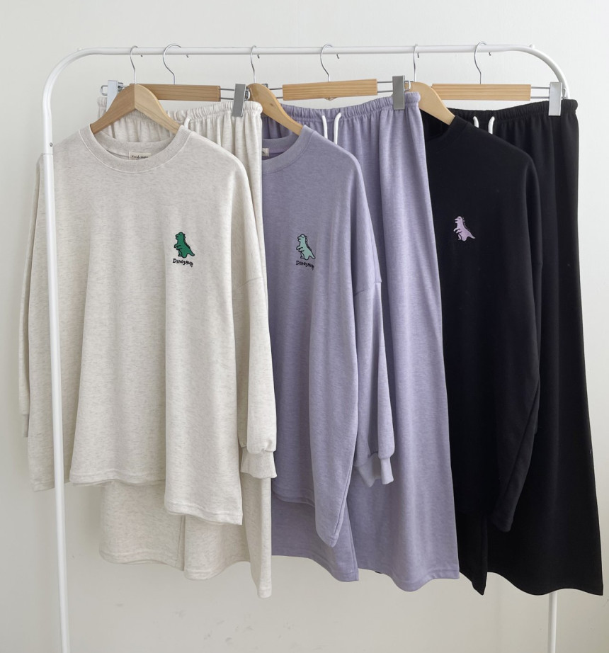 3color코디세트 보네스 프린팅 자수 기본 심플 베이직 맨투맨 티셔츠 상의 고무줄 바지 편한 예쁜 하의 투피스 데일리 캐주얼 러블리