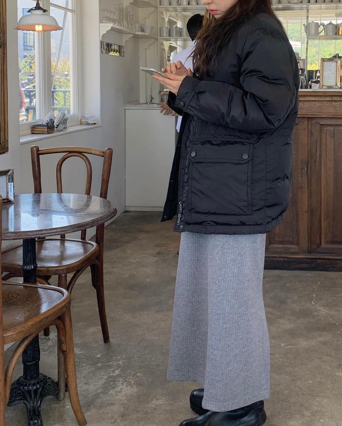 BR 코코 스커트 캐시미어 밴딩 H라인 뒷트임 잔골지 니트 롱 sk (2col)