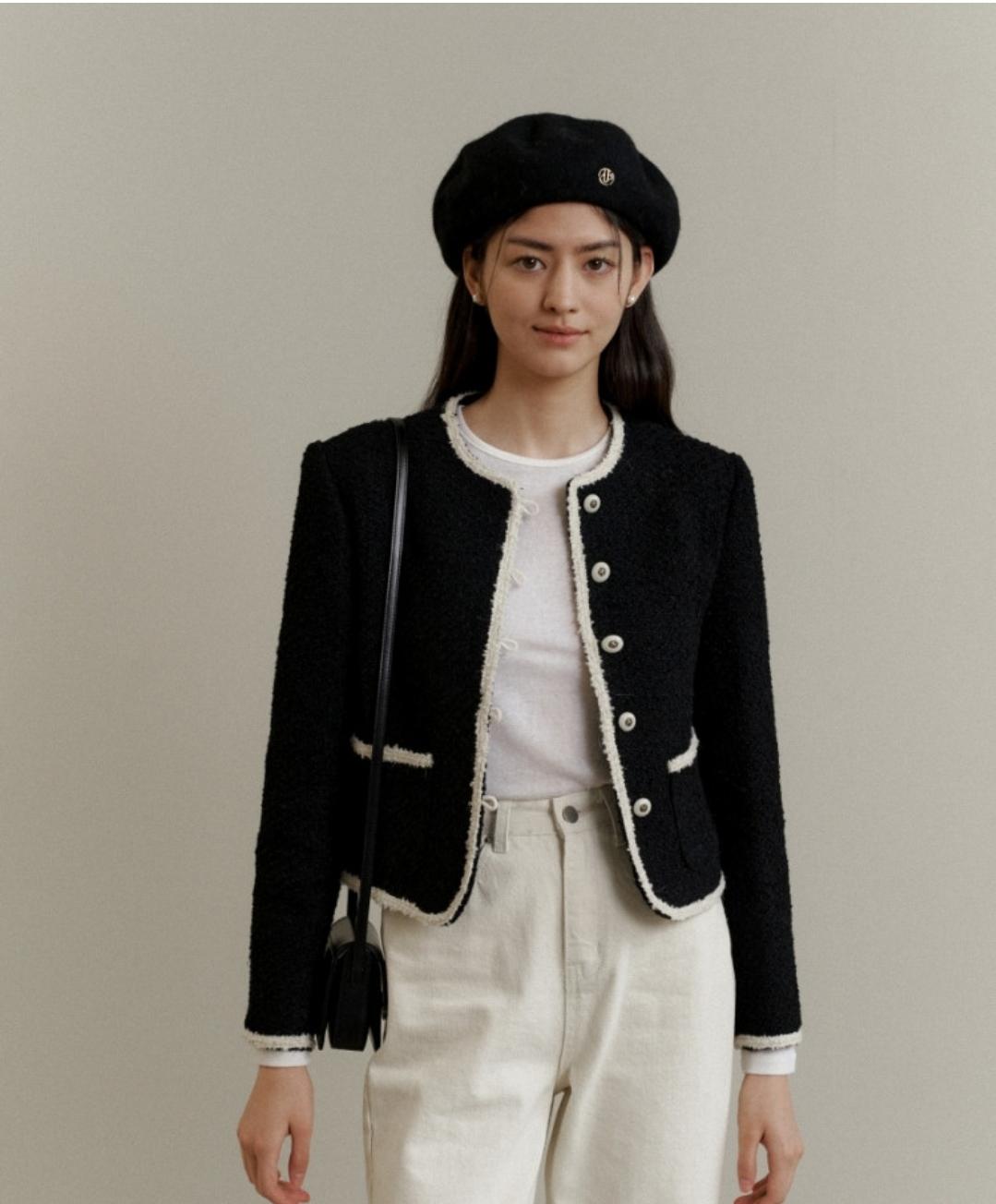 앤유브라운 피넛 울 자켓 트위드 자켓 (2col)