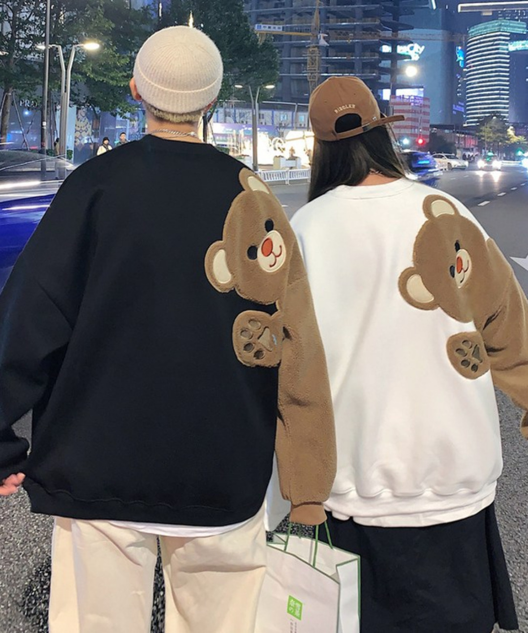 제너럴셀러 커플 후드티 빅사이즈 오버핏 커플맨투맨 패밀리룩 곰돌이 귀여운 커플템 맘 신혼여행 모녀커플룩 양털 기모 덤블맨투맨