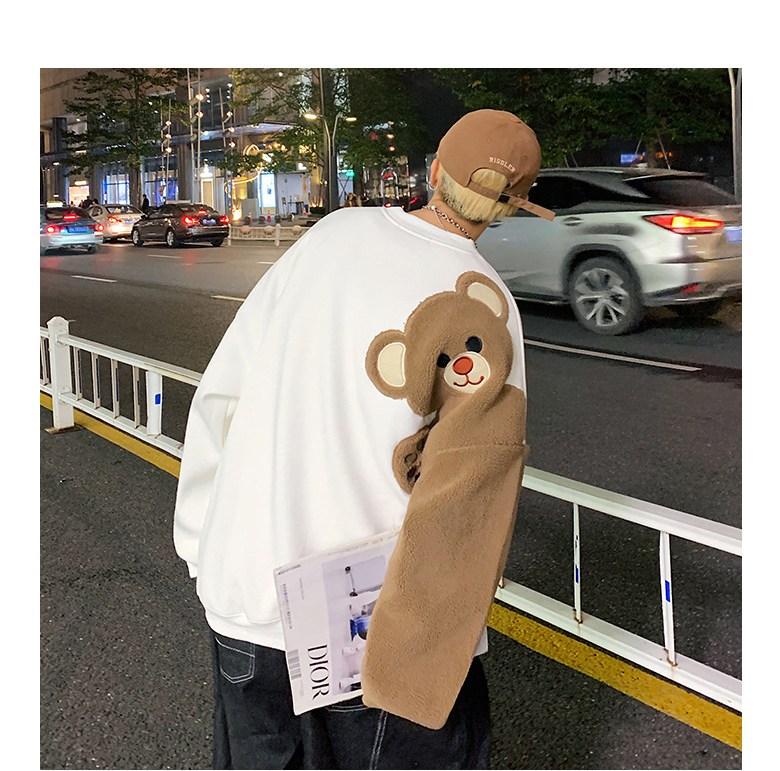 제너럴셀러 커플 후드티 빅사이즈 오버핏 커플맨투맨 패밀리룩 곰돌이 귀여운 커플템 맘 신혼여행 모녀커플룩 양털 기모 덤블맨투맨