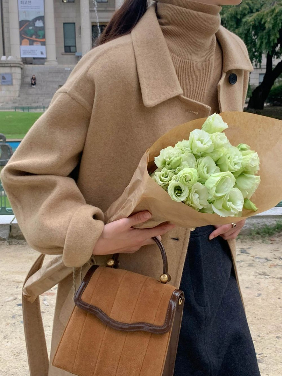 마드제이모우 블랙 맥 겨울 핸드메이드 코트 싱글 가을 카멜 롱 캐시미어 코트 바바리 울 여성 코트