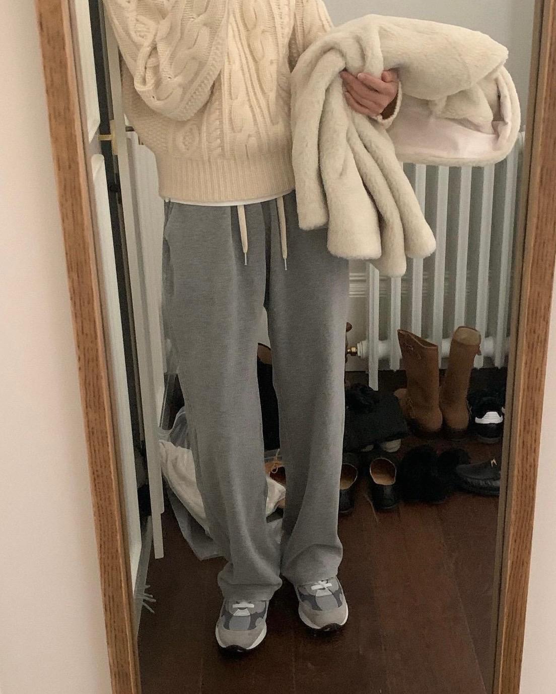 jinsim 진심 벨베틴 팬츠 코튼 밴딩 스트링 일자 바지 (3col)