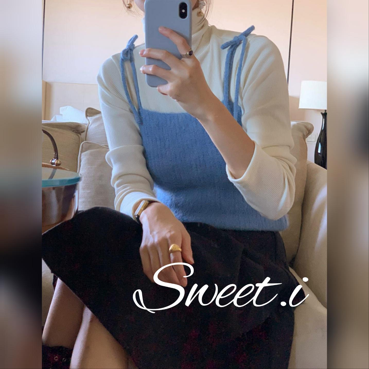 스윗아이 아잉 크림 뷔스티에 니트 알파카 4col areing