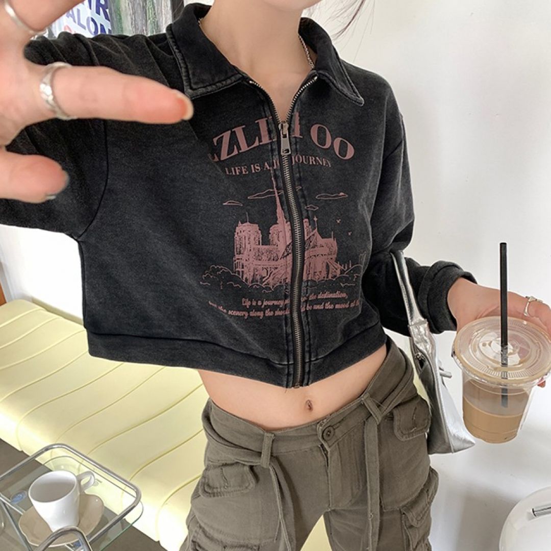 ♥당일 출고♥ 집업맨투맨 빈티지맨투맨 크롭맨투맨 얇은맨투맨 카라맨투맨 Up