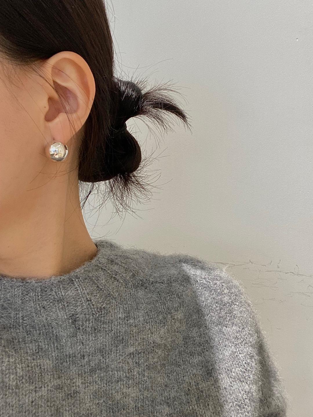 Silver925 Ball Earrings 15mm 볼 귀걸이 ( 2color )