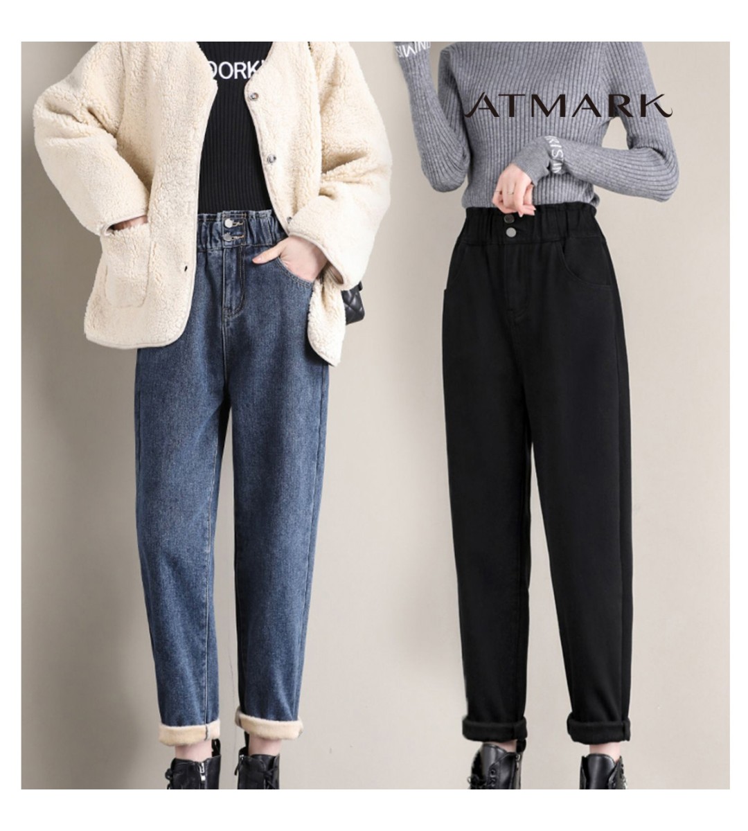 앳마크 ATMARK 기모밴딩버튼데님팬츠_AA39PT024G