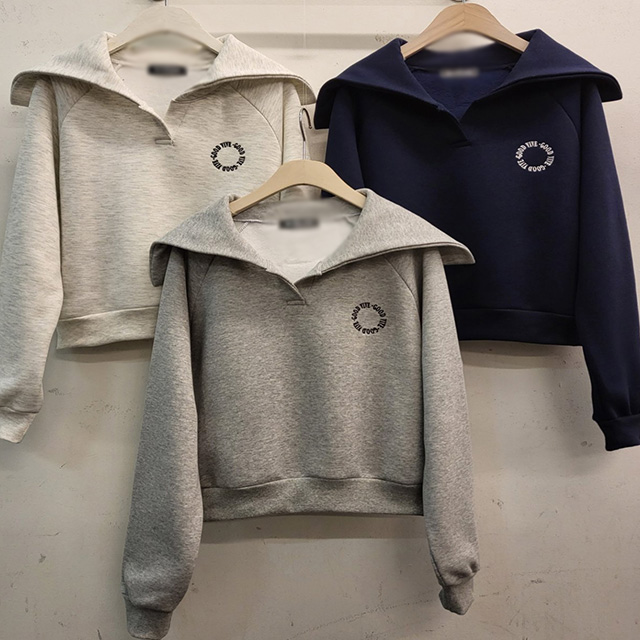 으니샵 3컬러 기모세일러카라굿크롭맨투맨 여성기모크롭맨투맨 여자기모크롭맨투맨 세일러카라 중고등학생 카라크롭기모맨투맨 10대여성크롭맨투맨 20대여성크롭맨투맨 데일리 학생 카라