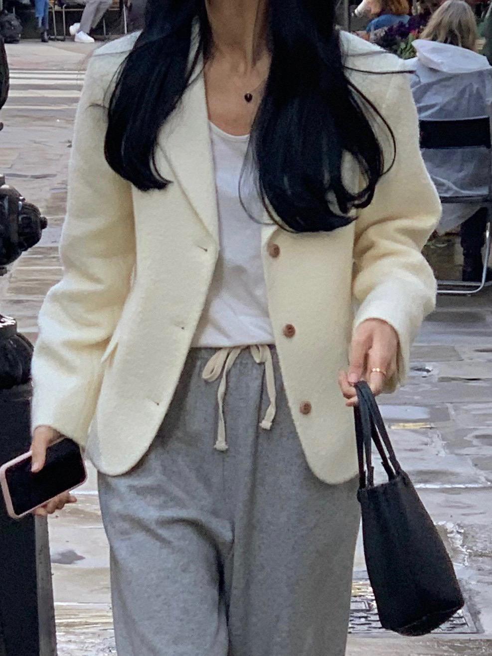 베르가못 콜린 울 자켓 긴팔 카라 싱글 jk (2col)