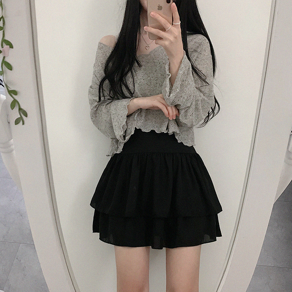 투게더위드미 당일 🔥하늘하늘 여리핏🔥 캉캉 쉬폰 미니 플레어 여름 뒷밴딩 치마바지 프릴 캉캉 스커트 화이트 블랙 휴양지 흰치마 검정치마 발레코어룩 페스티벌룩