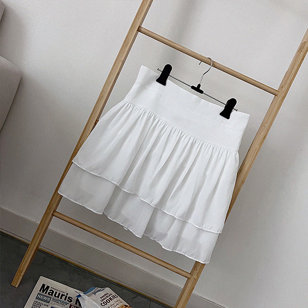 투게더위드미 당일 🔥하늘하늘 여리핏🔥 캉캉 쉬폰 미니 플레어 여름 뒷밴딩 치마바지 프릴 캉캉 스커트 화이트 블랙 휴양지