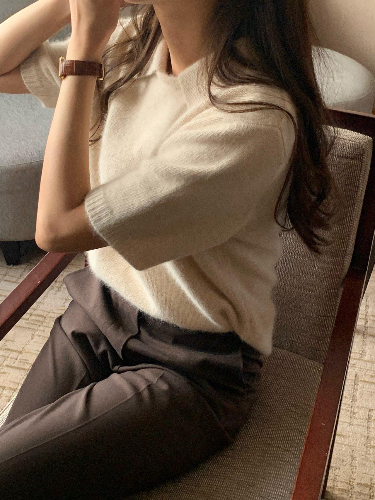 씨엘쇼룸 모아니 휘게 카라 라쿤 니트 4color 23FW