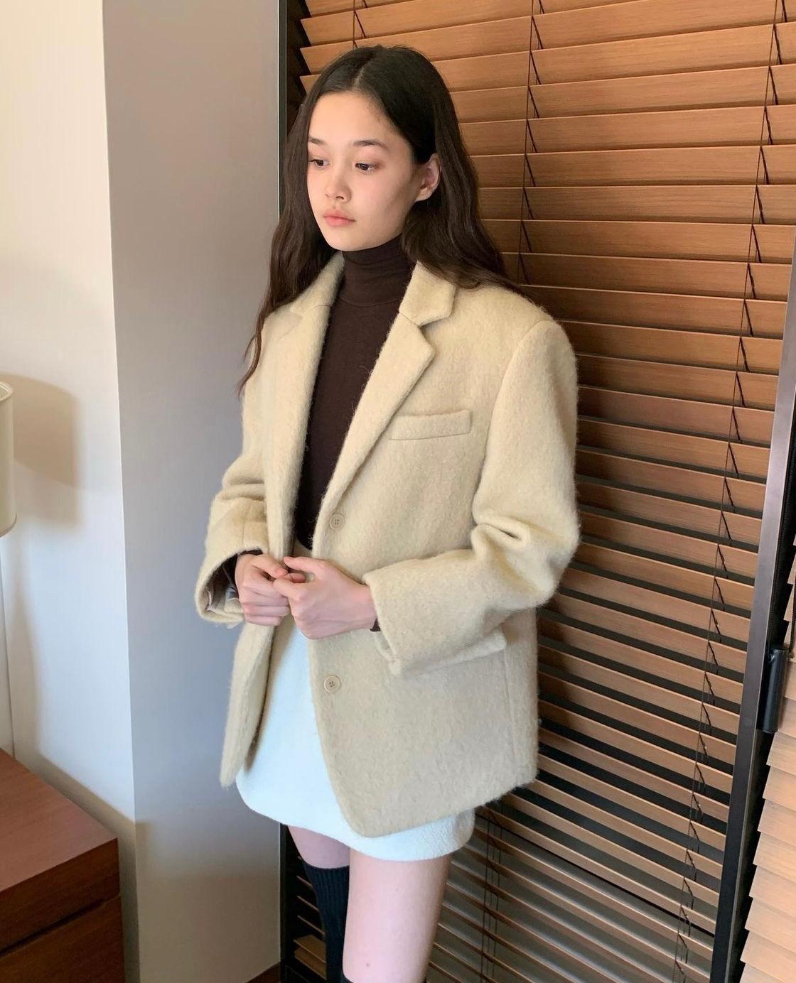 나우어데이즈 [SALE] 당일 / (재진행) riette 리에뜨 안느 하프 자켓 울 알파카 카라 누빔안감 싱글 jk (2col)