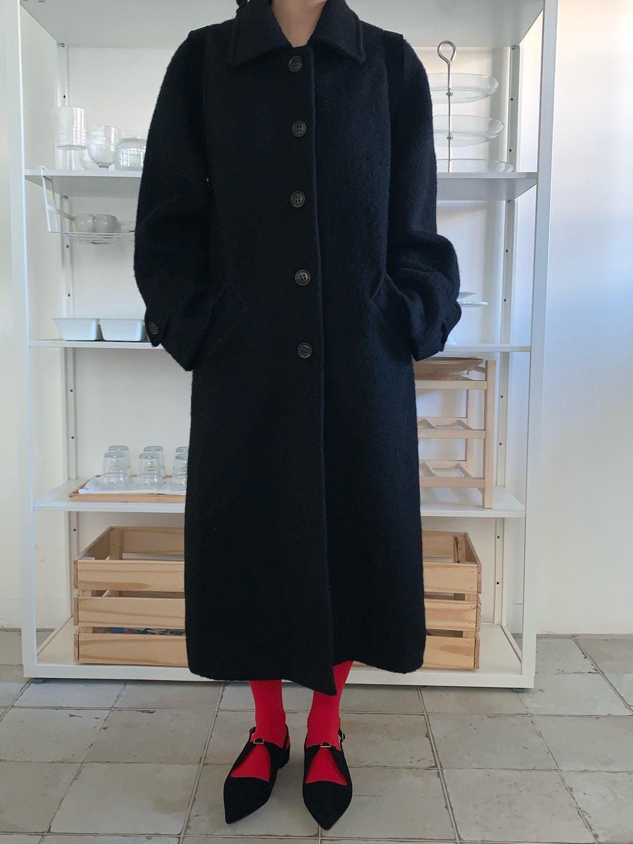 나우어데이즈 [SALE] 카멜 당일 / 아미먼트 카멜 코트 울 카라 부클 싱글 롱 ct (3col)