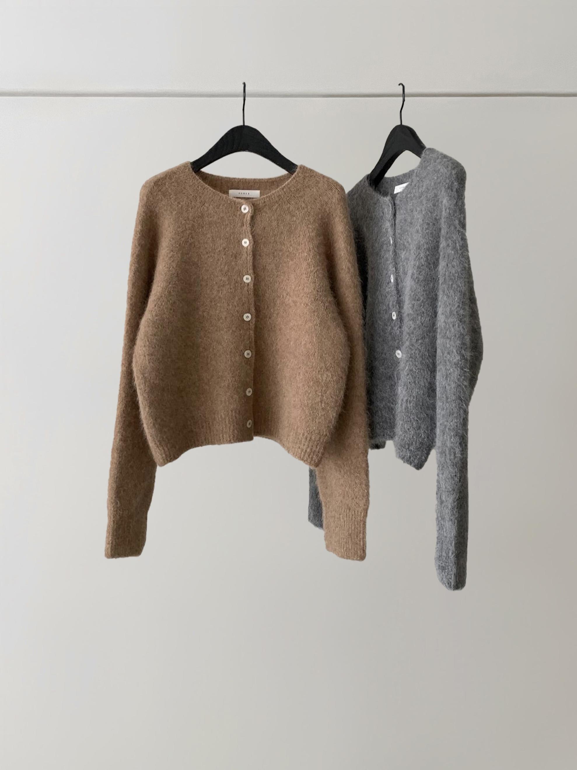 나우어데이즈 OUNCE 온스 알파카 홀가 가디건 긴팔 라운드 니트 cd (2col)