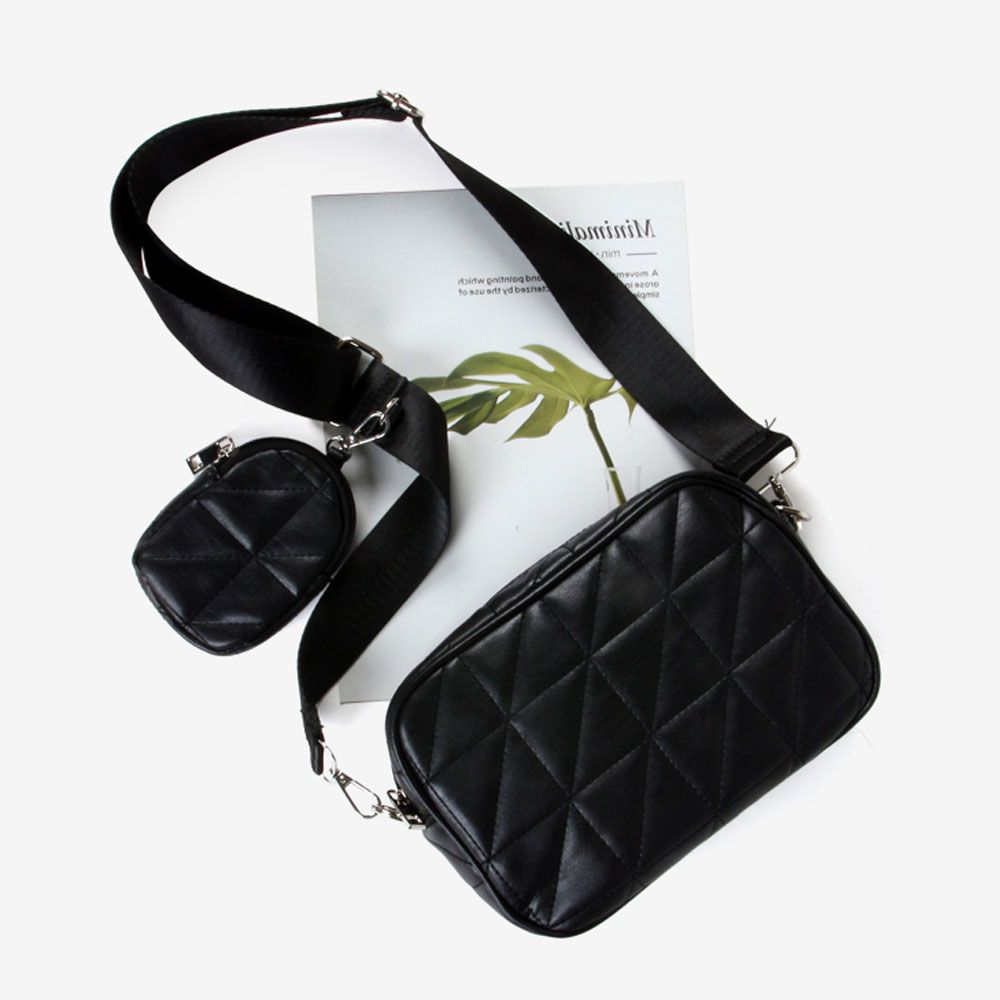 데일리나인 무료배송 Dn9ne 여성 퀼팅 코인 파우치 스퀘어 크로스백 백 미니 크로스 가방 스트랩 여자 가방 캐쥬얼 미니 파우치