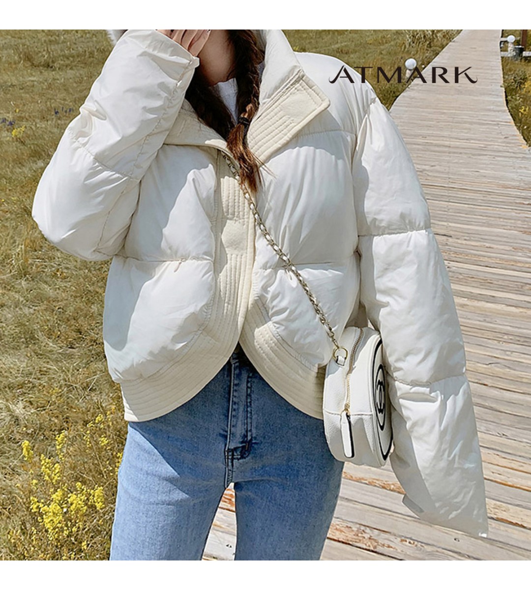 앳마크 ATMARK 굴림라인숏패딩_AA39PD028G