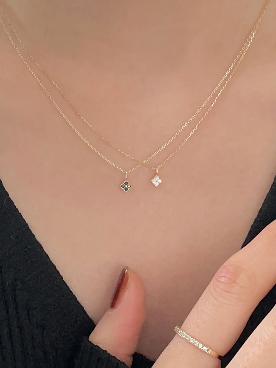 [14k] 클로버 네크리스 (2color)