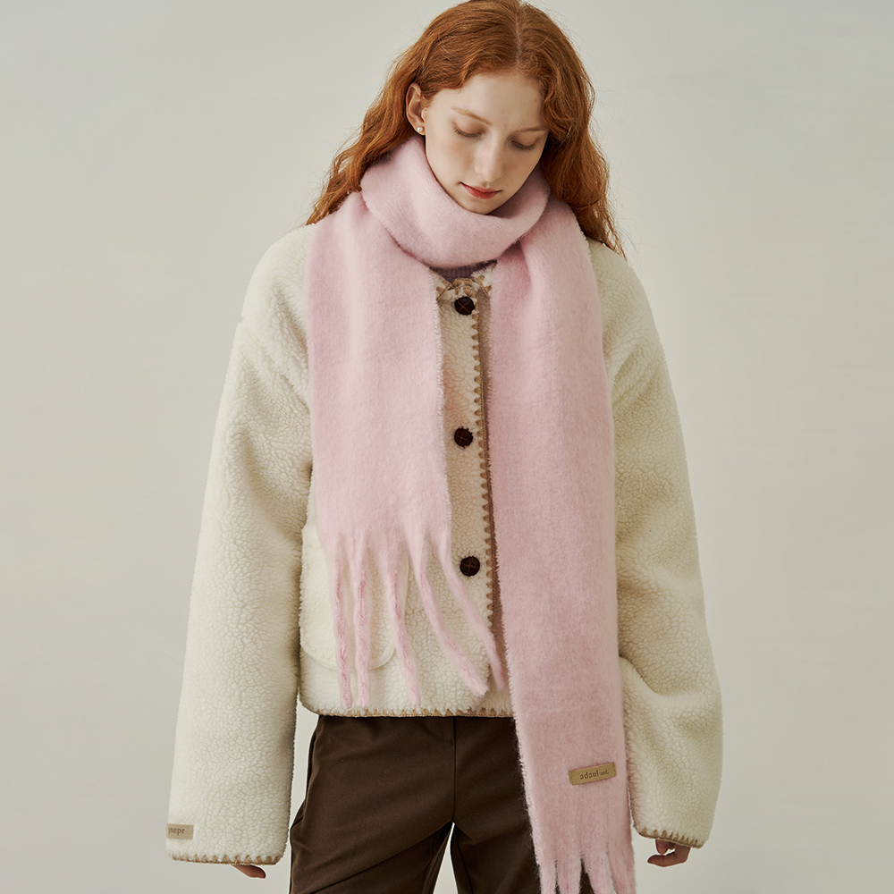 어다울 Soft basic mini long muffler - pink