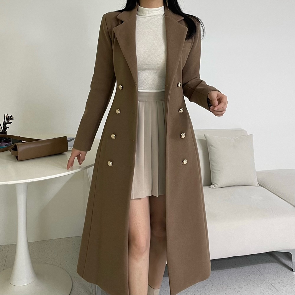 라이크민 럭셔리 비비안 코트 따뜻한 슬림핏 더블 금장버튼 울 롱 코트 하객룩 모임룩 파티룩 데일리룩 연말룩 추천 울코트 롱코트 슬림코트 겨울코트 겨울롱코트 모직코트