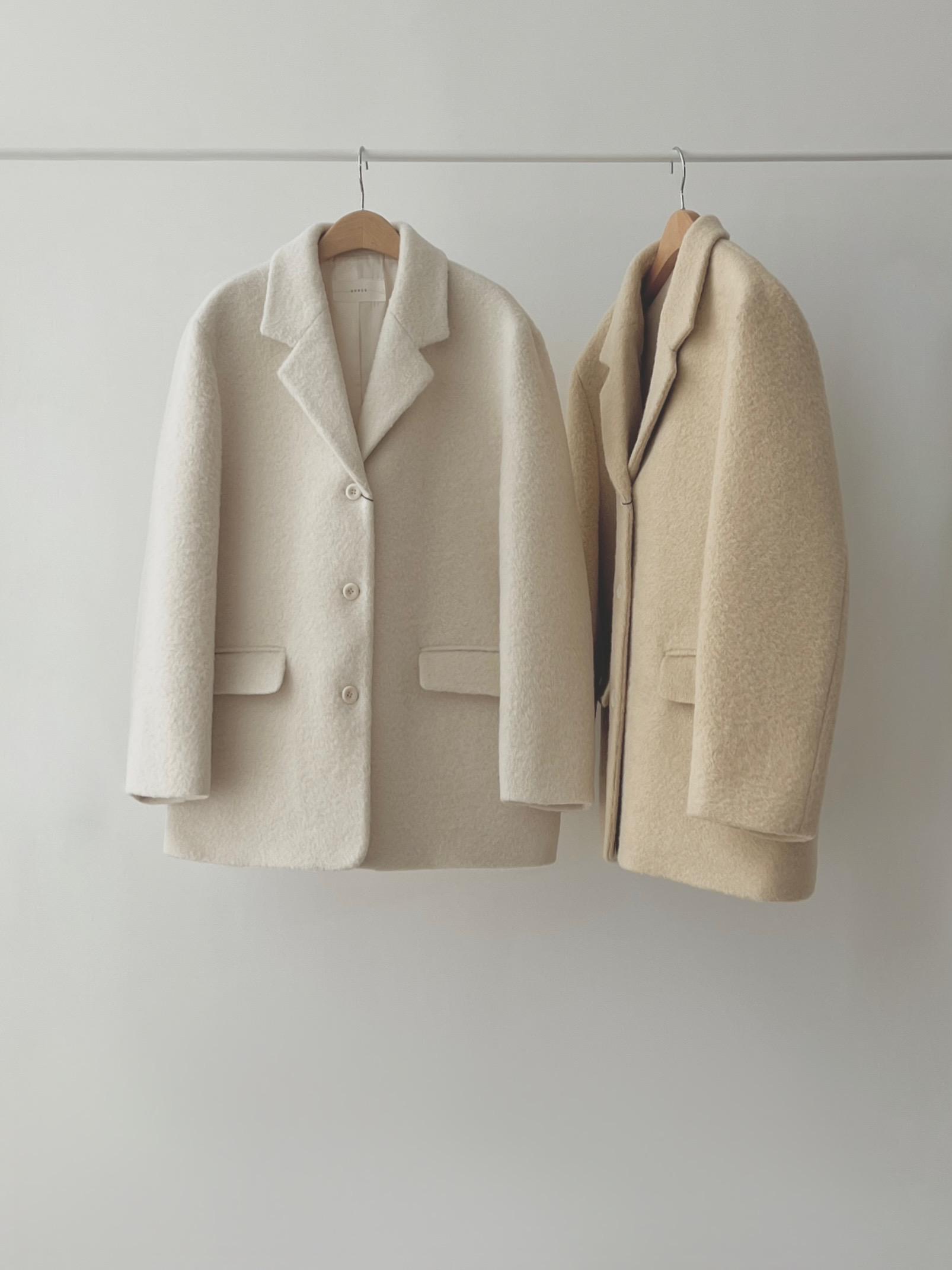 나우어데이즈 (재진행) OUNCE 온스 릴리 알파카 하프 코트 울 카라 싱글 ct (2col)