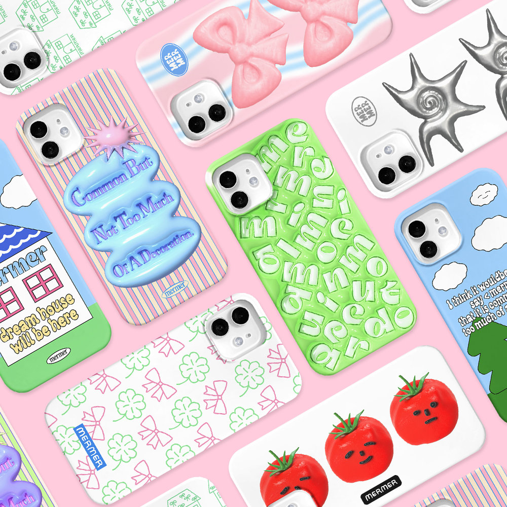 [단독최저가 하드케이스 12종 모음전] MERMER HOUSE RIBBON 폰케이스 휴대폰케이스 아이폰15/14/13/12 ...