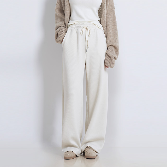 리틀마켓 윈터 도톰 코듀로이 스판 밴딩 골지 와이드 팬츠 Pk01b3 긴바지츄리닝트레이닝골덴니트화이트아이보리그레이블랙여행캠핑꾸안꾸가을겨울한파룩