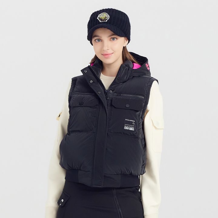 포스티 챌린저 여성 헝가리 구스다운 베스트 블랙chc4wvt8603bk