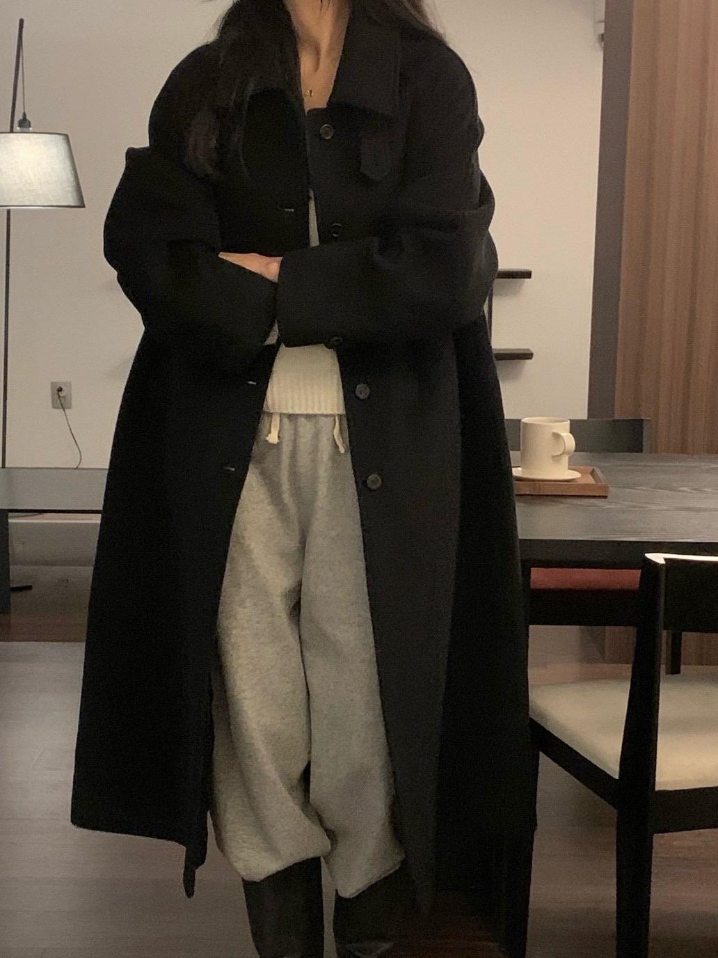 나우어데이즈 [SALE] 카멜 당일 / 베르가못 캐시 롱 코트 램스울 하이넥 래글런 싱글 롱 ct (2col)