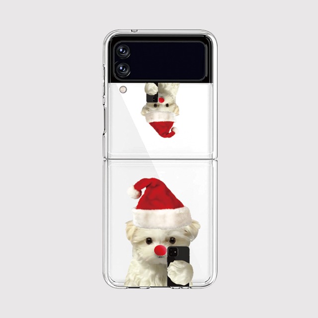 8톤트럭케이스 플립젤리 산타찰칵 삼성 갤럭시 Z플립4 3 2 1 지플립 제트플립 케이스 폰케이스 클리어 젤리 하드 커플 스트랩