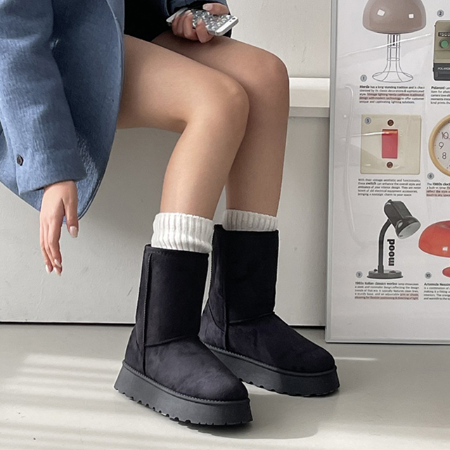 다미님 굽4cmsml 통굽 미들 부츠 어그 라운드 스웨이드 통넓은 워커 양털 하객룩 퍼 패딩 방한 겨울 빅사이즈 앵클 첼시 웨스턴 편한 쿠션 가죽 키높이 플랫폼