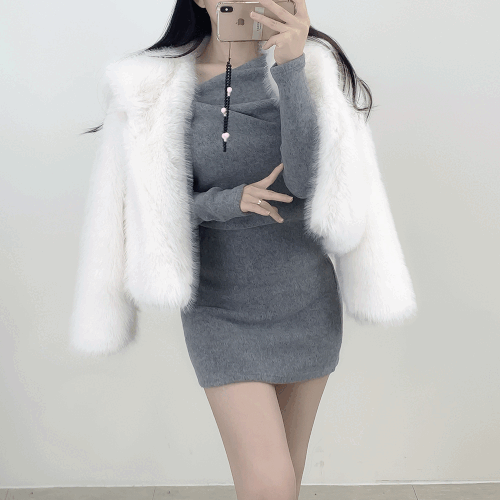 오브제이 (러블리글램ღ,보들보들!!) 루미 세라 도톰 페이크 퍼 자켓 3color